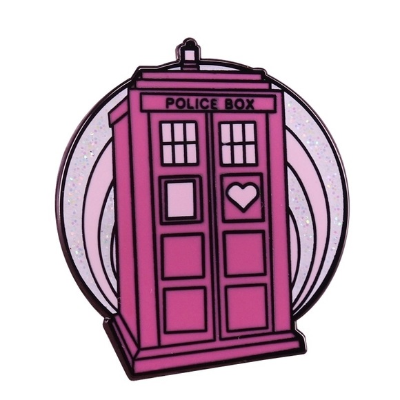 Jewelry | Doctor Who Pink Glitter Tardis Enamel Pin | Poshmark